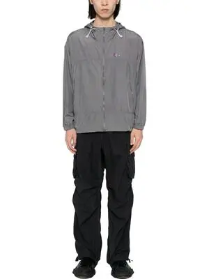 GROUND ZERO Embroidered Logo Zip-up Windbreaker - Grey