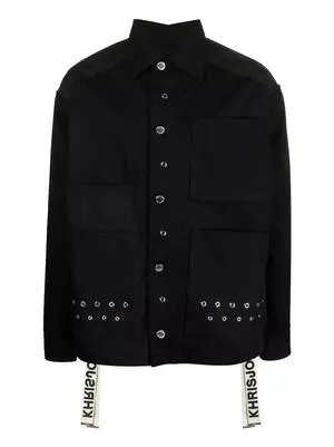 Khrisjoy Eyelet-embellished Military Jacket - Black