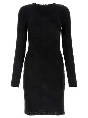 Givenchy 4g Jacquard Long-sleeved Dress - Black