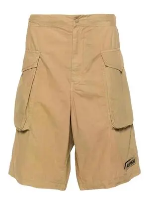 Aspesi Logo-patch Cotton Cargo Shorts - Neutrals