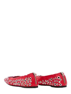 GOLDEN GOOSE Golden Goose Eyelet-Vent Ballet Flats Red