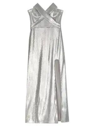 GENNY Sequined Strapless Gown - Silver