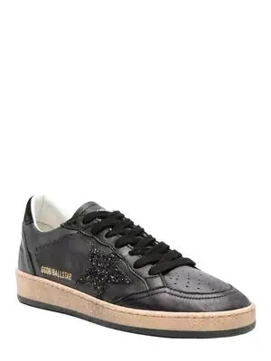 GOLDEN GOOSE Ball Star Trainers In Nappa With Glitter Star And Suede Heel Tab