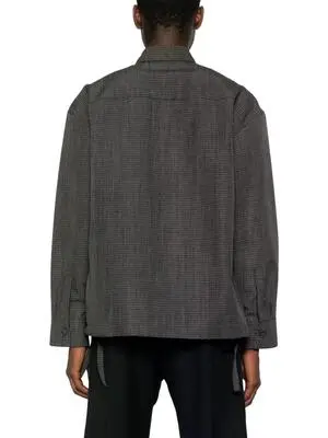 JIL SANDER Striped Wool Shirt Jacket - Grey