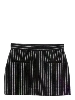 Alex Perry Crystal-embellished Velvet Mini Skirt - Black