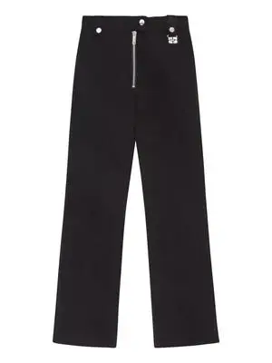 GANNI Straight-leg Trousers With Zip Front - Black