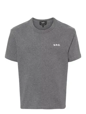 A.p.c. Logo Embroidered Crewneck T-shirt - Grey
