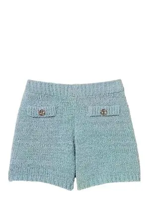 TWINSET Button-detailed Oval Shorts - Blue