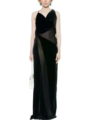 Coperni Faux-fur Panelled Maxi Dress - Black