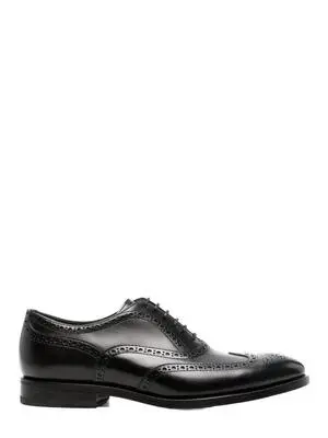 HENDERSON BARACCO Almond-toe Leather Oxford Shoes - Black