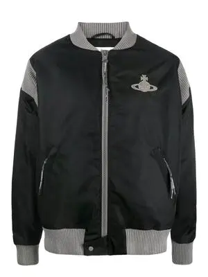 VIVIENNE WESTWOOD Orb-embroidered Cotton Bomber Jacket - Black