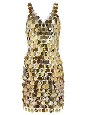 PACO RABANNE Paillette-Chainmail Sparkle Mini Dress