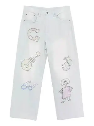 GLASS CYPRESS Embroidered Jeans - Blue