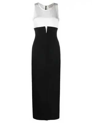 V:PM ATELIER Aria Two-tone Crepe Maxi Dress - Black