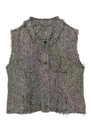 JNBY Jacquard Cropped Vest - Silver