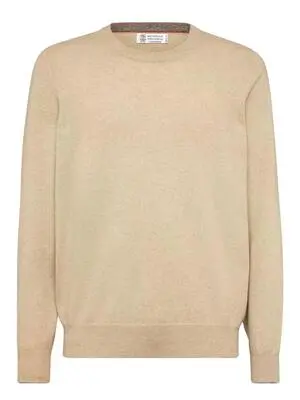 Brunello Cucinelli Crew Neck Cashmere Sweater - Neutrals