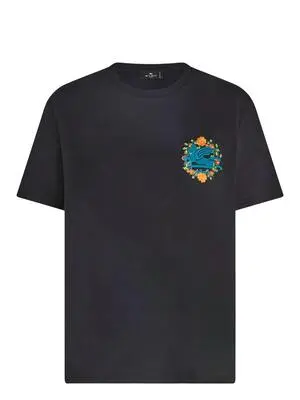 Etro Embroidered Cotton T-shirt With Pegaso Motif - Black