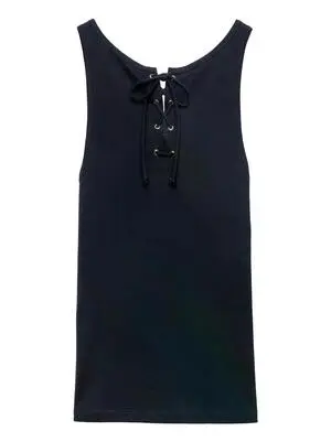 Prada Lace-up Tank Top Blue