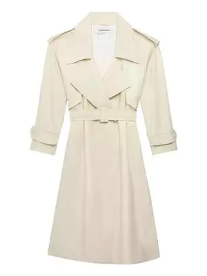 Another Tomorrow Belted Trench Coat - Neutrals