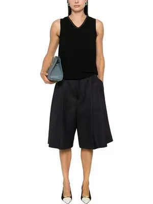 Fabiana Filippi V-neck Top With Ball-chain Detailing - Black
