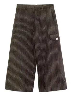 AMI Paris Striped Cropped Trousers - Brown