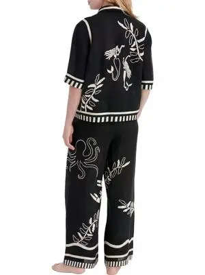 ERES Embroidered Short-sleeve Shirt - Black