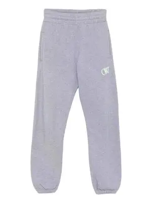 Off-White Logo Embroidered Track Trousers - Grey