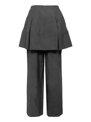 ENFOLD Layered Wide-leg Trousers - Grey