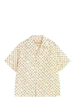 Valentino Garavani Cherryfic-print Bowling Shirt - Neutrals