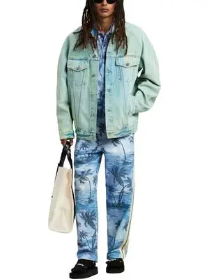Palm Angels Overdyed Denim Jacket - Green