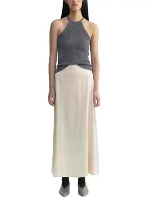AERON Halterneck Ribbed Lurex Top - Grey