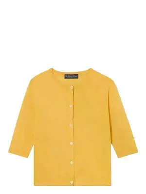 Brooks Brothers Half-length Sleeves Cardigan - Yellow