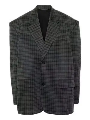 Balenciaga Houndstooth Blazer - Grey