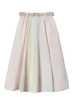 TWINSET Belted Midi Skirt - Neutrals