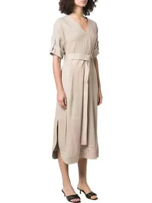 Lorena Antoniazzi Belted Midi Dress - Neutrals