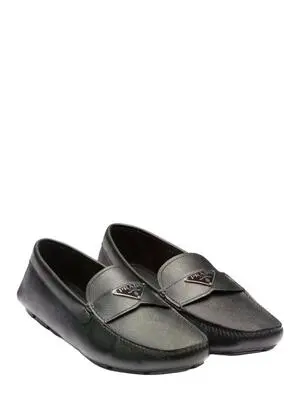Prada Prada Triangle-Logo Leather Loafers Black