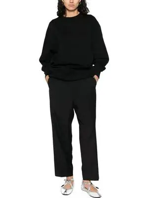 Études Studio Relaxed Fit Crewneck Sweatshirt With Embroidered Detailing - Black
