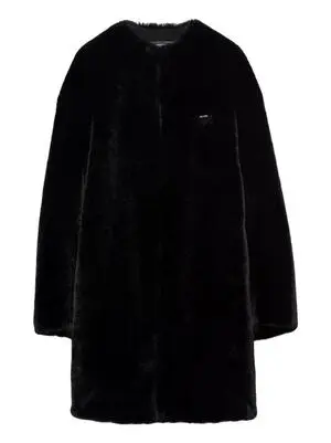 Prada Faux Fur Coat - Black