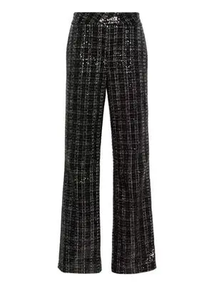 GENNY Genny Sequinned Plaid Trousers