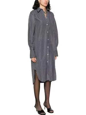 TOTEME Striped Shirt Dress - Black
