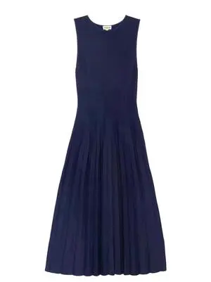 Staud Elyse Pleated Midi Dress - Blue
