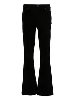 7 For All Mankind High-waisted Velvet Flared Trousers - Black