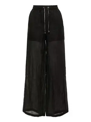 Lorena Antoniazzi Ramie Semi-sheer Trousers - Black