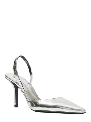 Proenza Schouler Metallic Finish Slingback Pumps - Silver