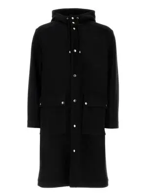 Aspesi Drawstring Buttoned Parka - Black
