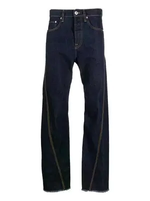 LANVIN Mid-rise Straight-leg Cotton Jeans - Blue