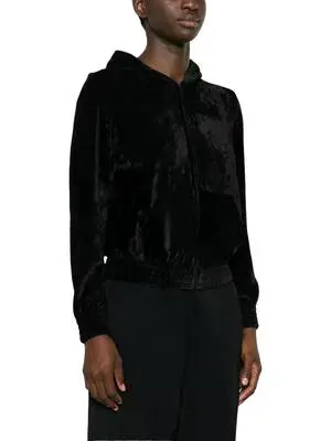Balenciaga Bb Paris Velvet Hoodie - Black