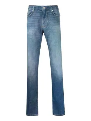 Emporio Armani Faded-effect Straight-leg Jeans - Blue