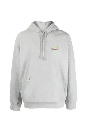 Carhartt Work In Progress Embroidered-logo Cotton Hoodie - Grey