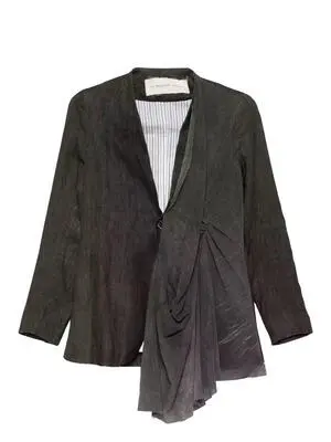 A TENTATIVE ATELIER Gathered Detail Blazer - Grey